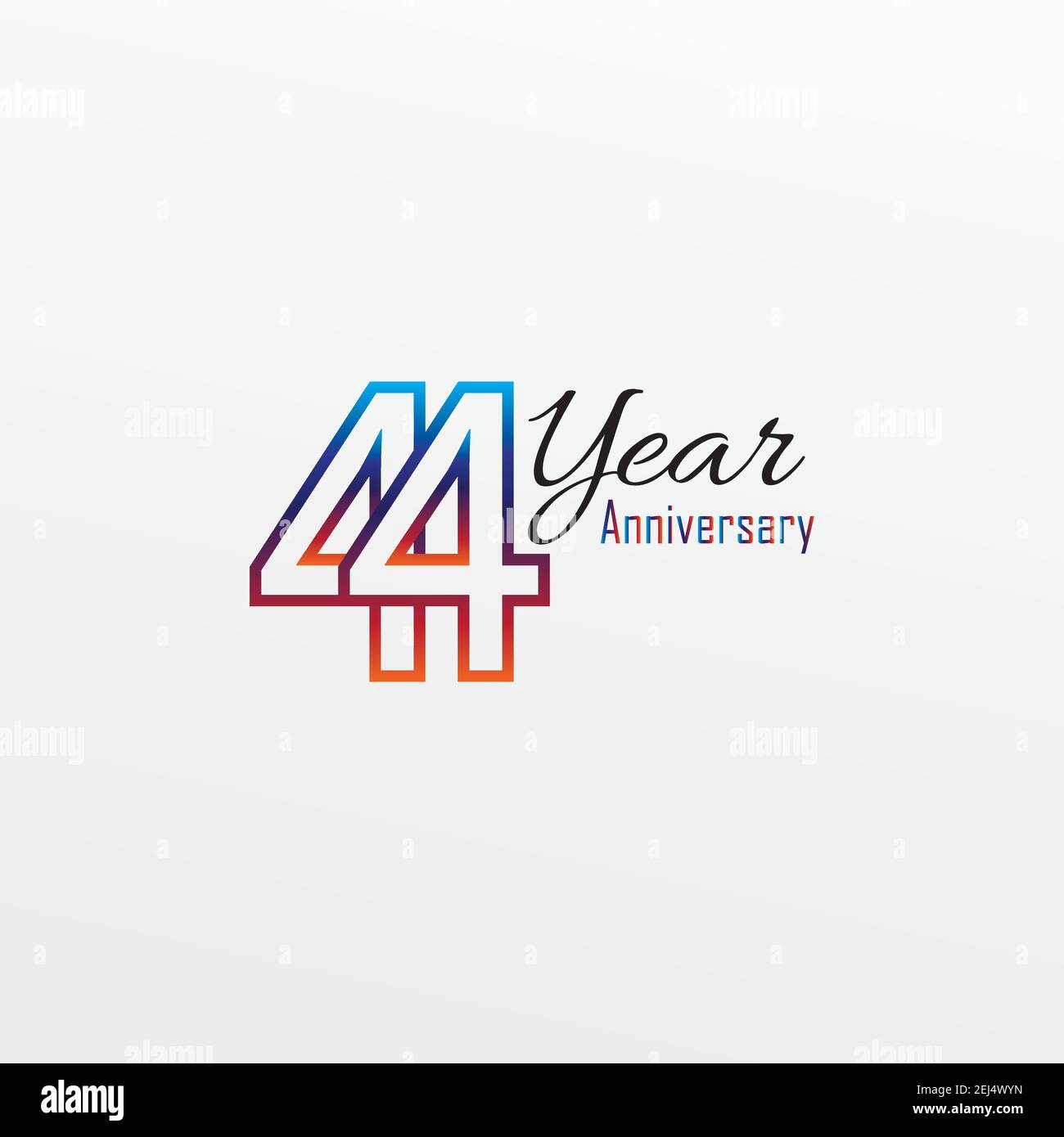 44 years anniversary celebration blue Colors Comical Design logotype ...