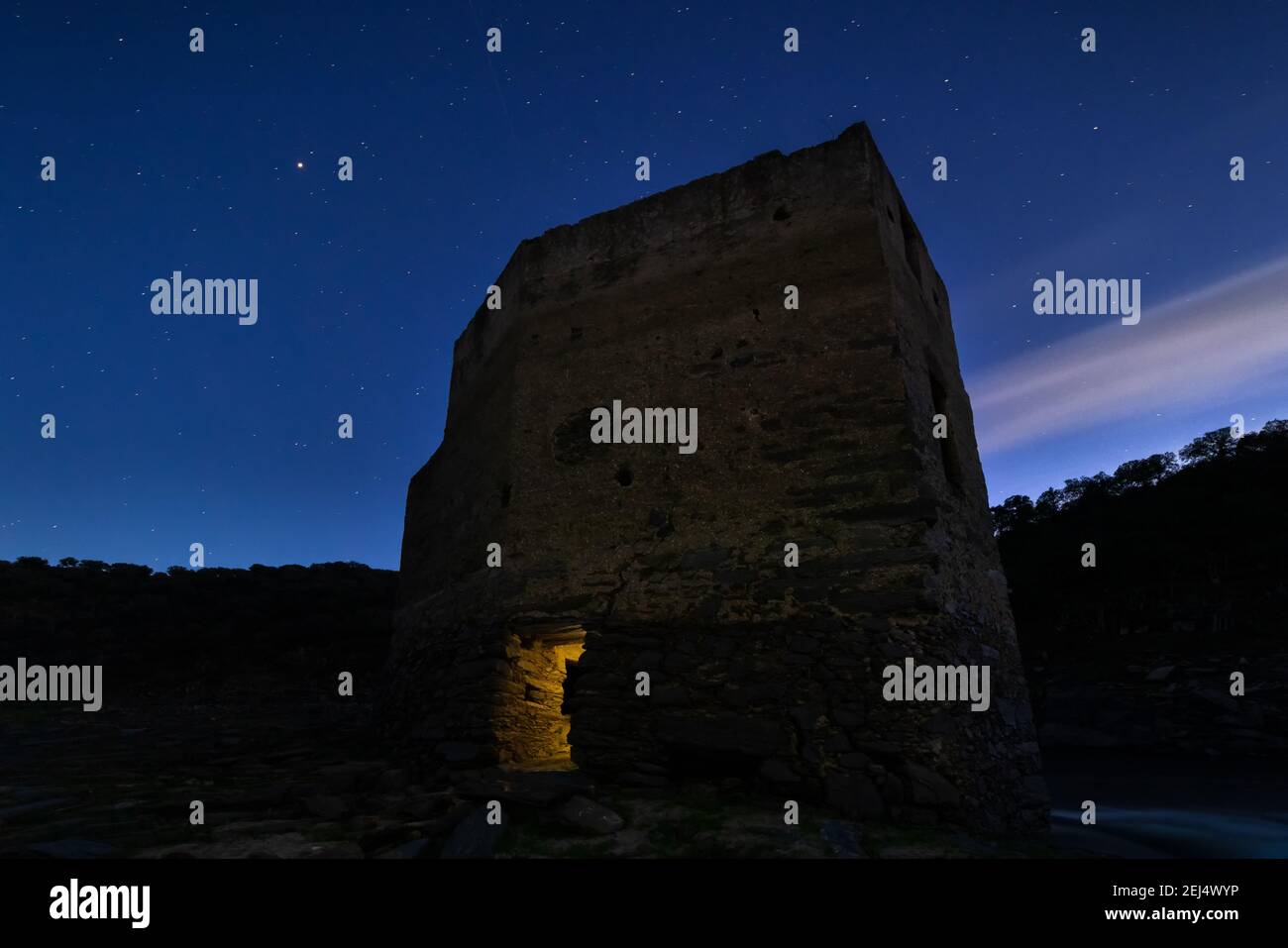 Night landscape with ancient structures Stock Photo - Alamy