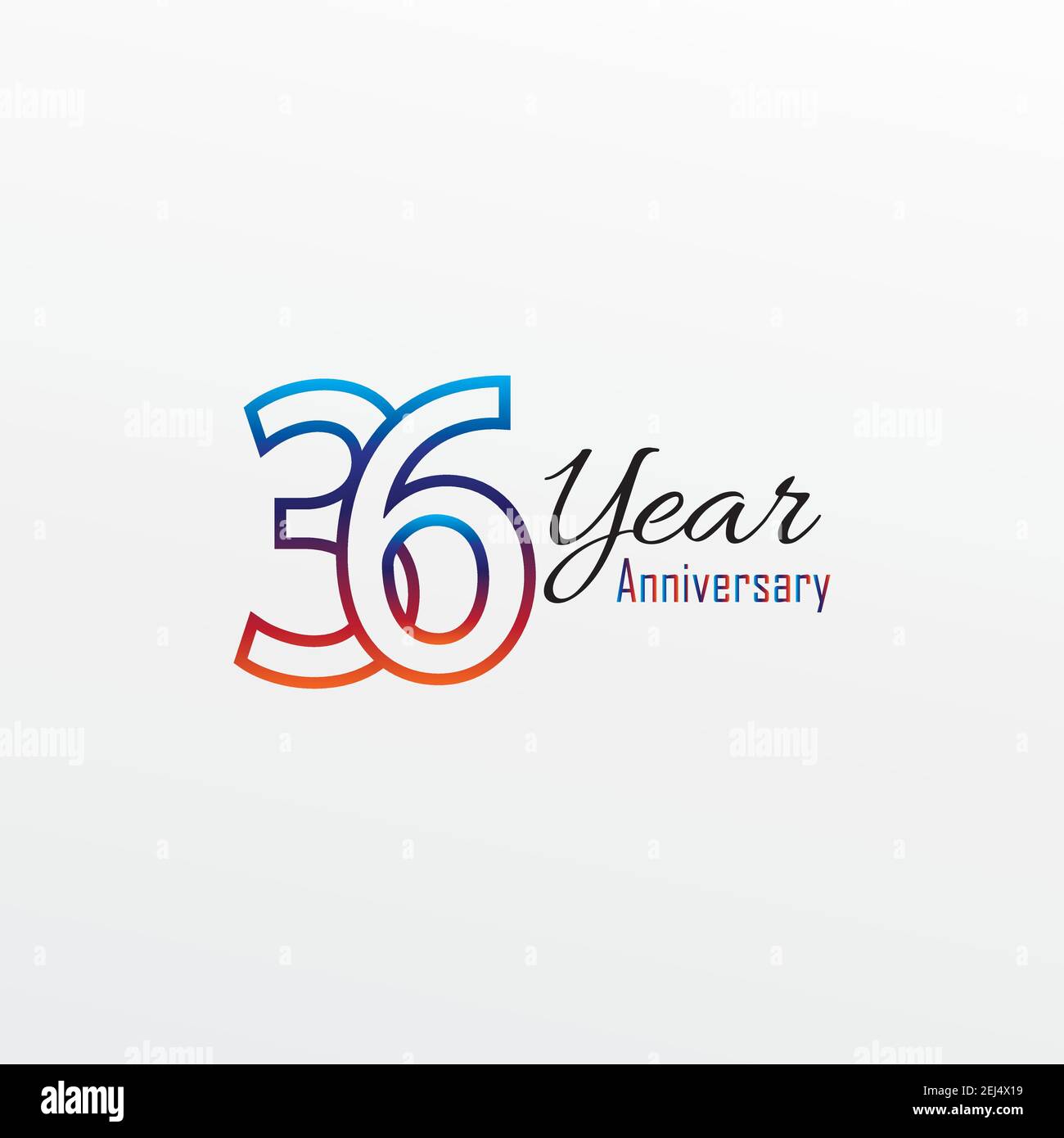 36 years anniversary celebration blue Colors Comical Design logotype ...