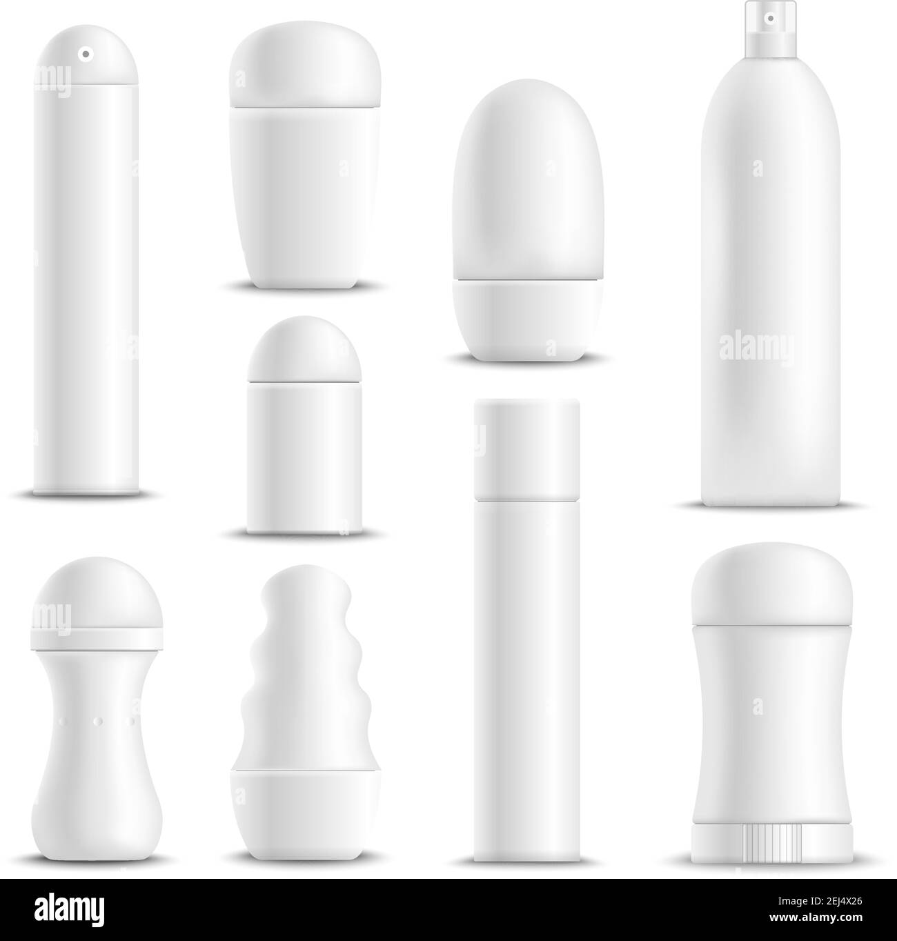 Deodorants spray sticks and roll-on types antiperspirant white blank ...
