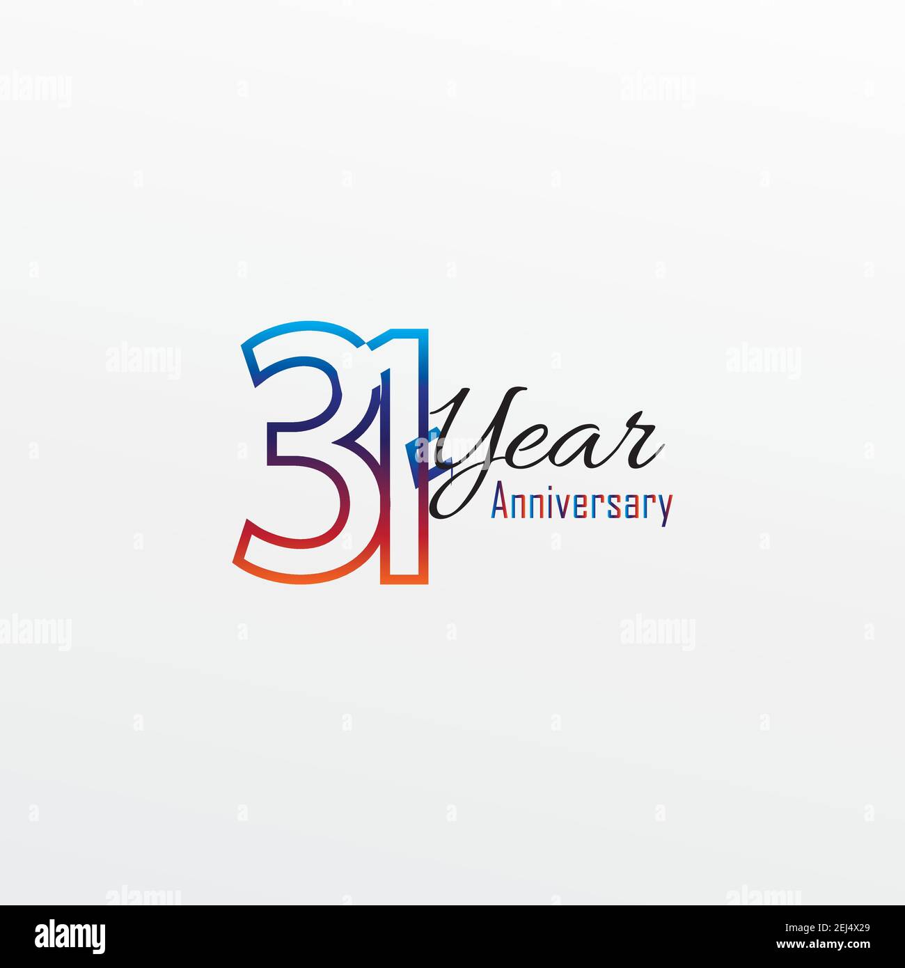 31 years anniversary celebration blue Colors Comical Design logotype ...