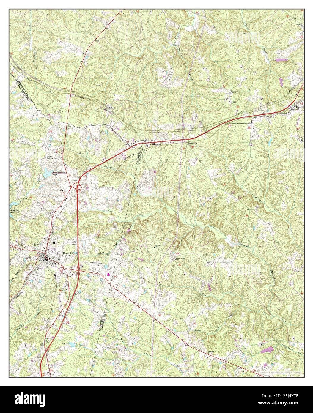 Map of keysville virginia hi-res stock photography and images - Alamy
