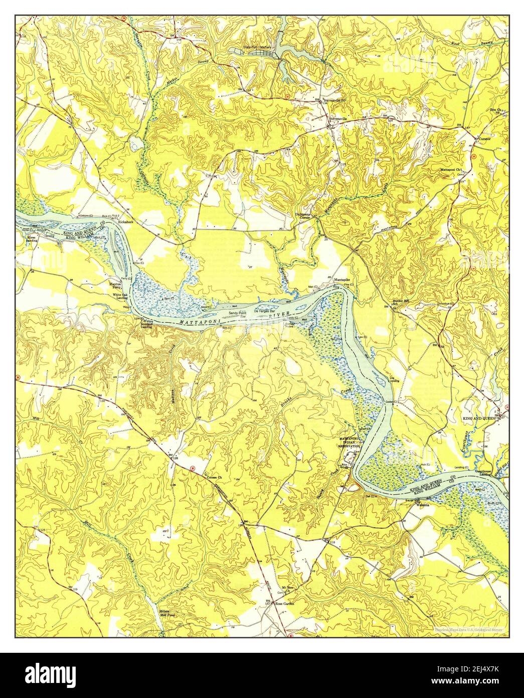 King And Queen, Virginia, map 1949, 1:24000, United States of America ...