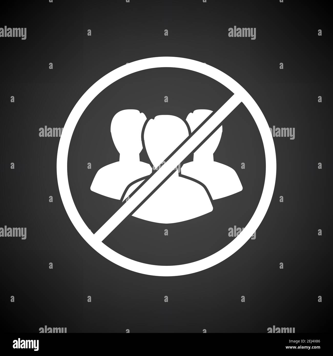 No Meeting Icon. White on Black Background. Vector Illustration Stock ...