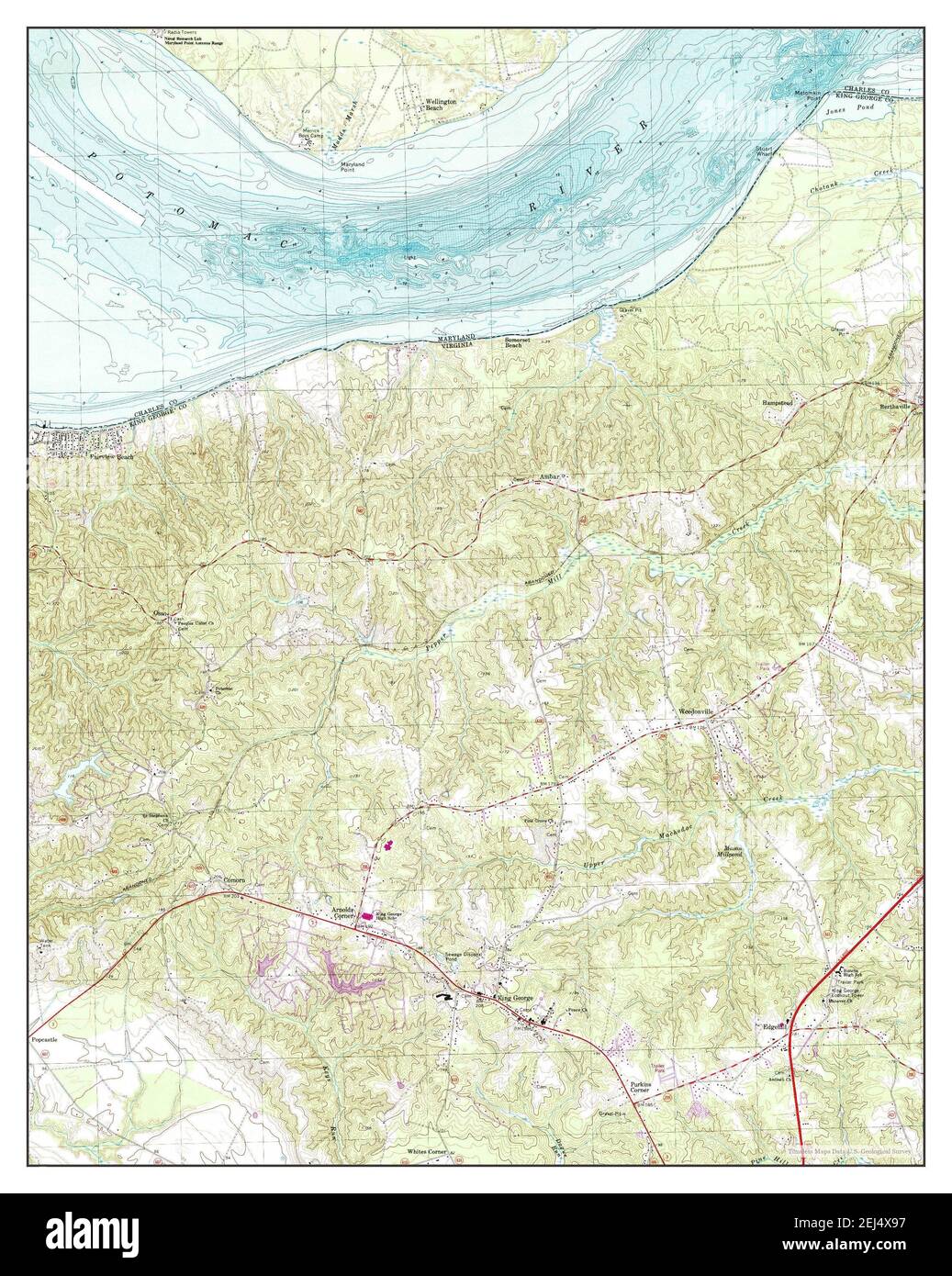 King George, Virginia, map 1968, 1:24000, United States of America by ...