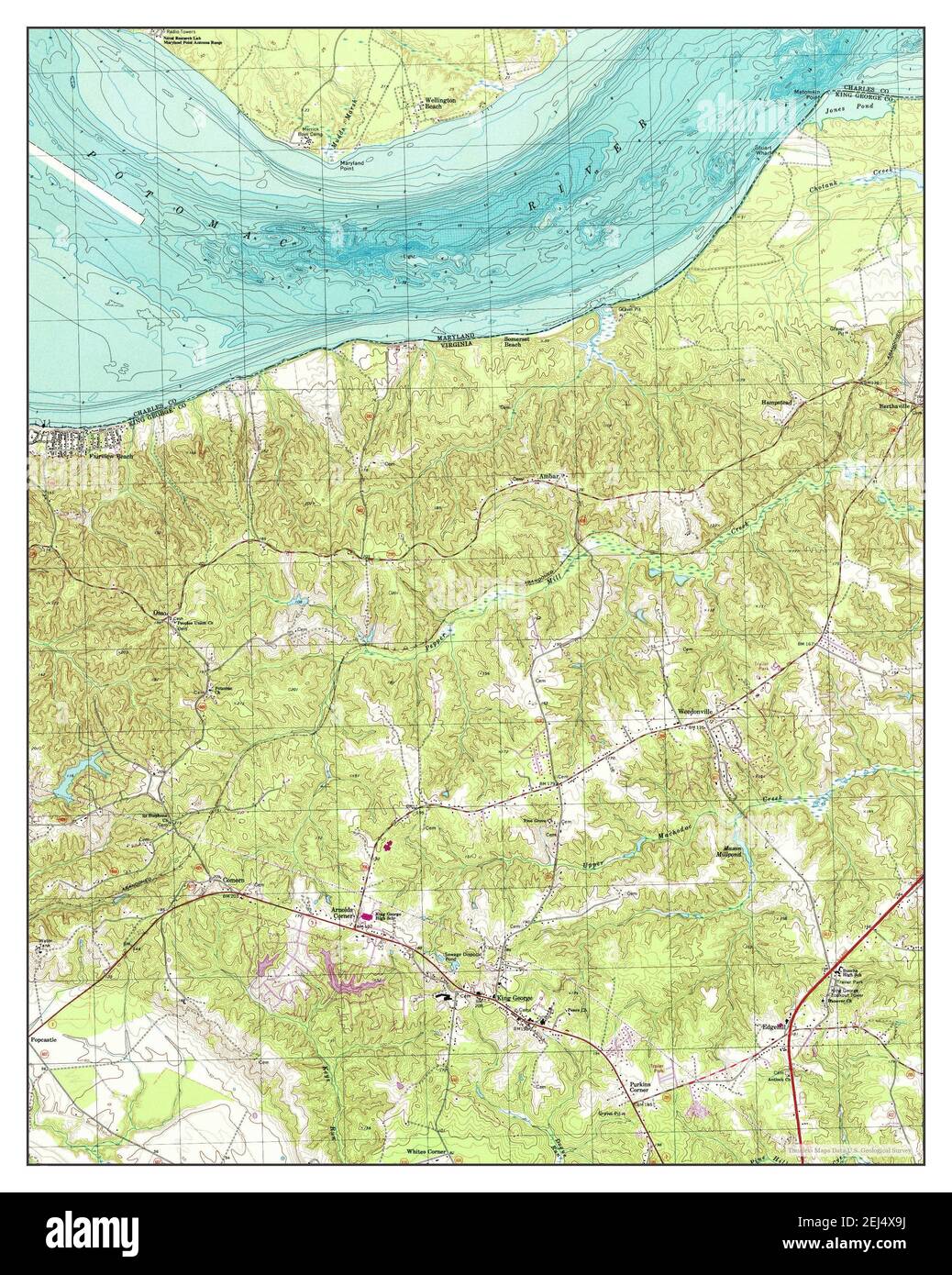 King george county map Cut Out Stock Images & Pictures - Alamy