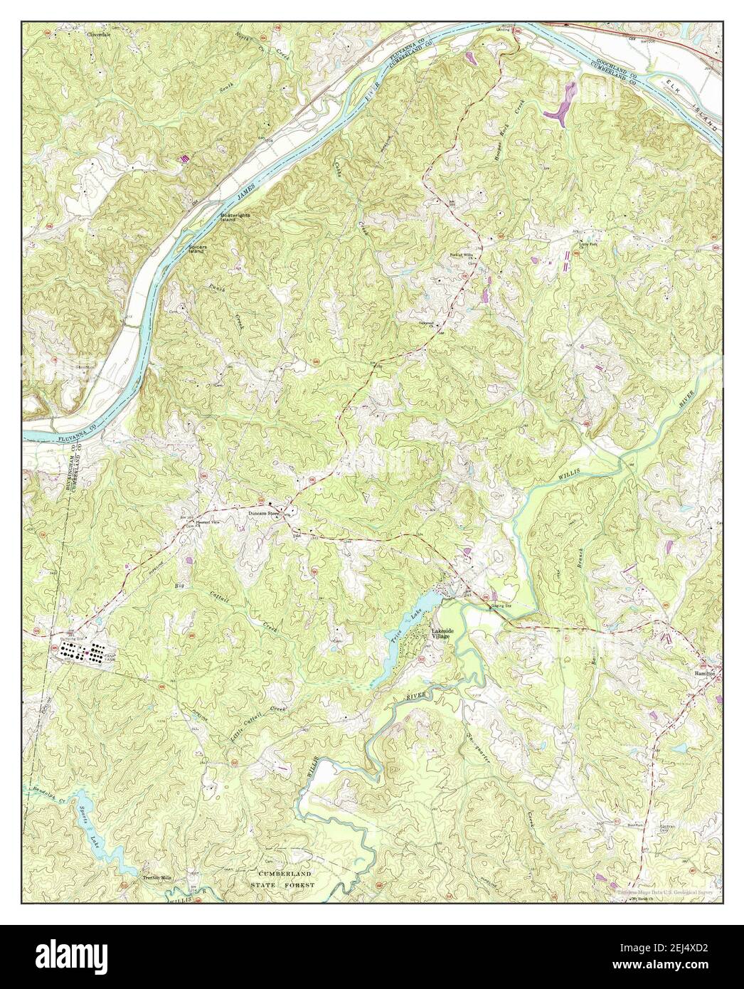Map of village virginia hi-res stock photography and images - Alamy