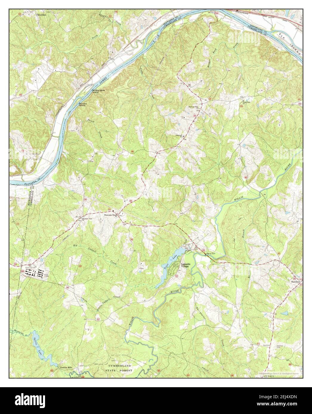 Village virginia map hi-res stock photography and images - Alamy