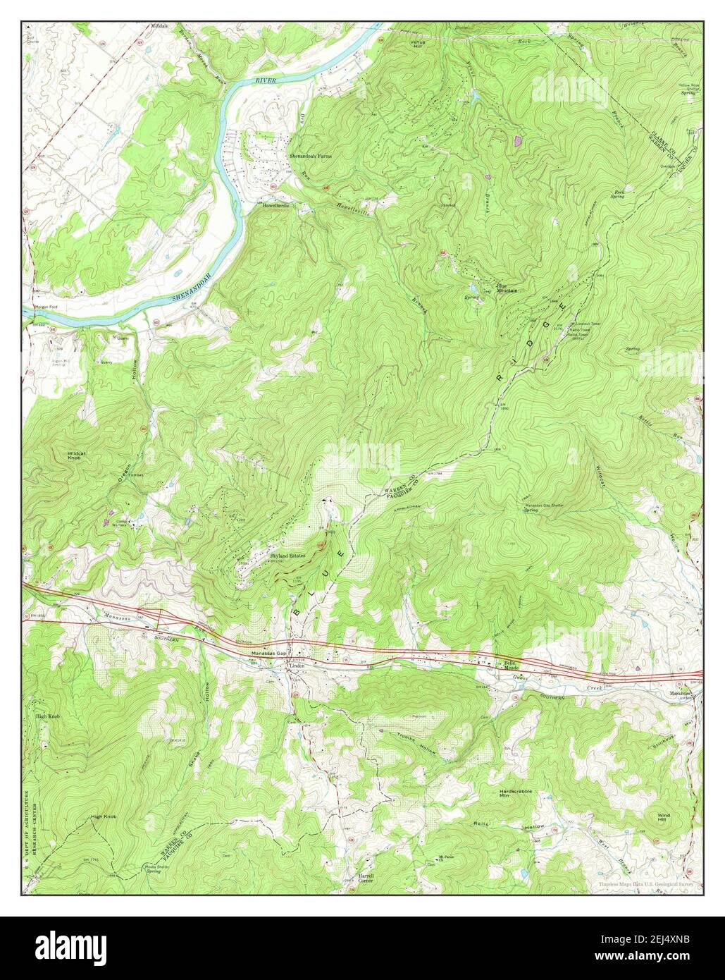 Linden, Virginia, map 1966, 1:24000, United States of America by ...