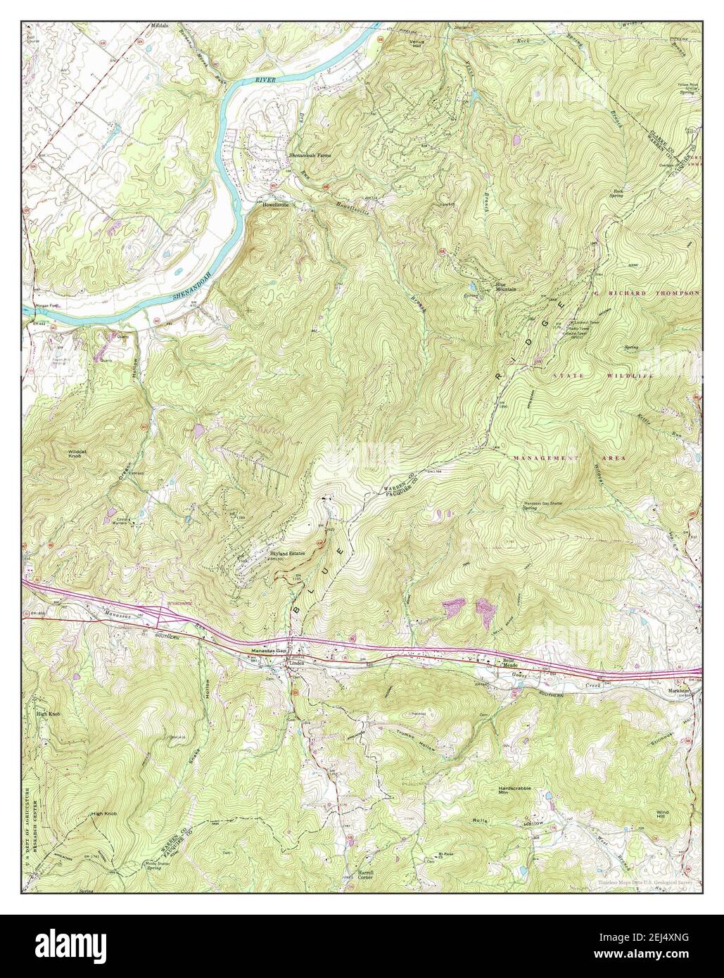 Linden, Virginia, map 1986, 1:24000, United States of America by ...