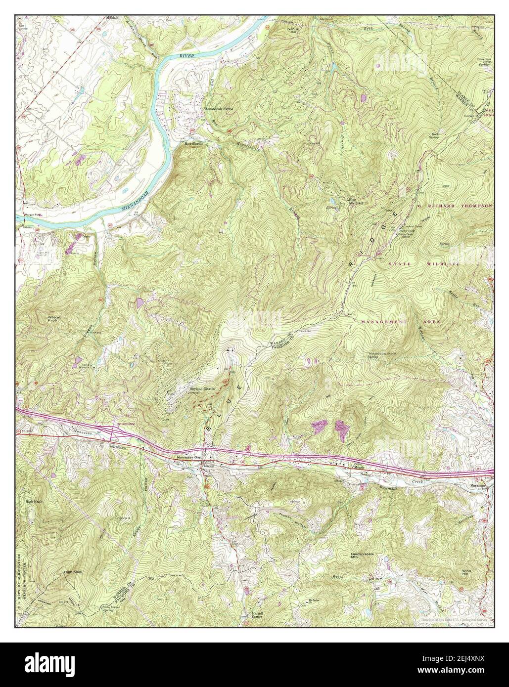 Linden, Virginia, map 1966, 1:24000, United States of America by ...