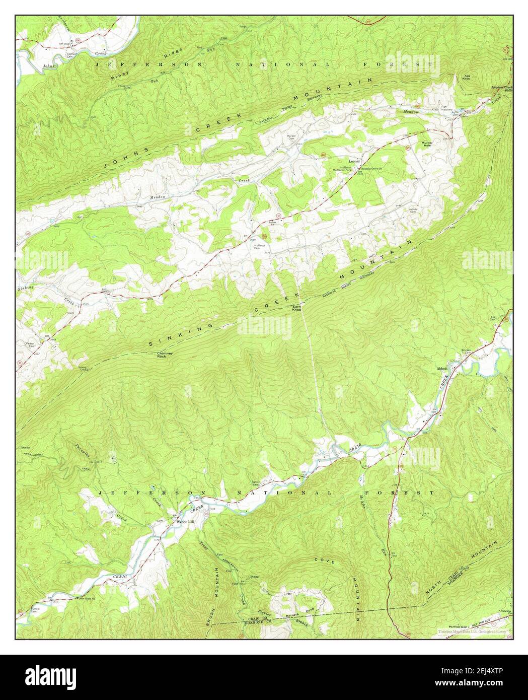 Looney, Virginia, map 1963, 1:24000, United States of America by ...