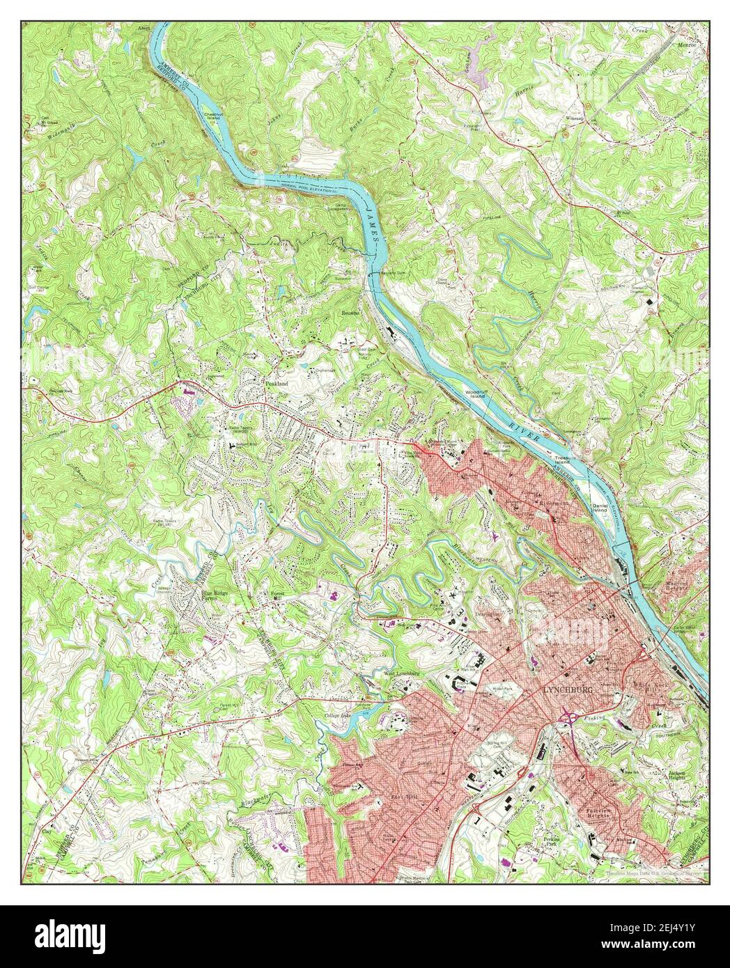 Map of lynchburg virginia hi-res stock photography and images - Alamy