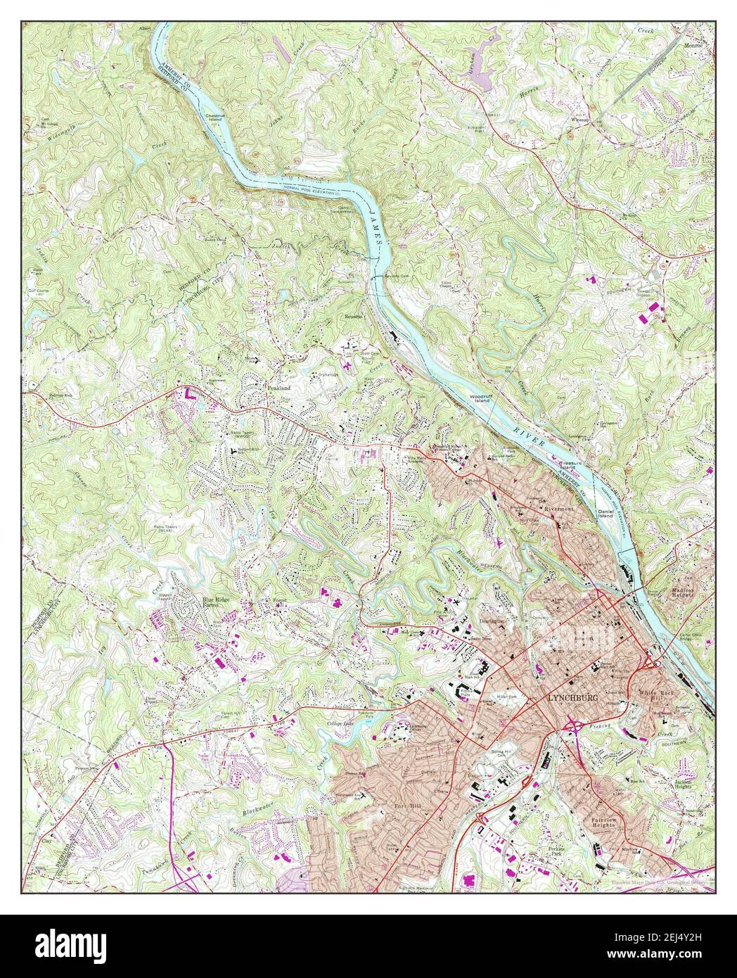 Map of lynchburg virginia hi-res stock photography and images - Alamy