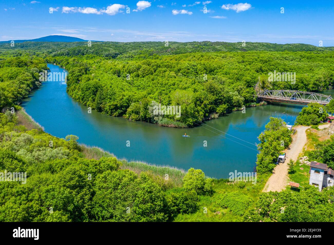 Aerial view of Strandzha mountains and veleka river in bulgaria Stock ...