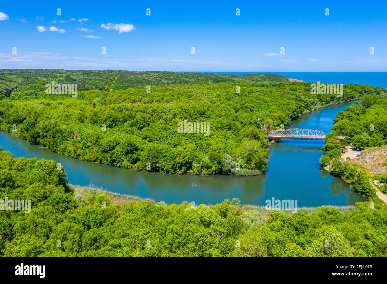 Aerial view of Strandzha mountains and veleka river in bulgaria Stock ...