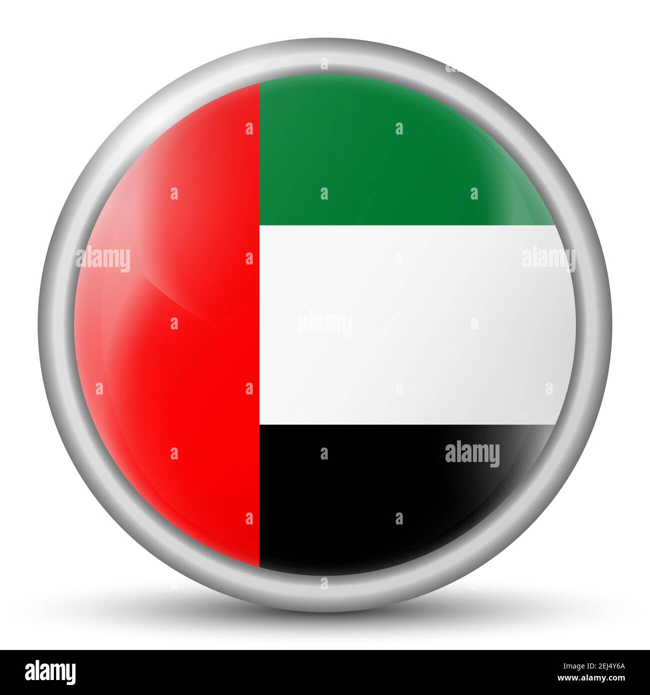 Glass light ball with flag of United Arab Emirates. Round sphere ...