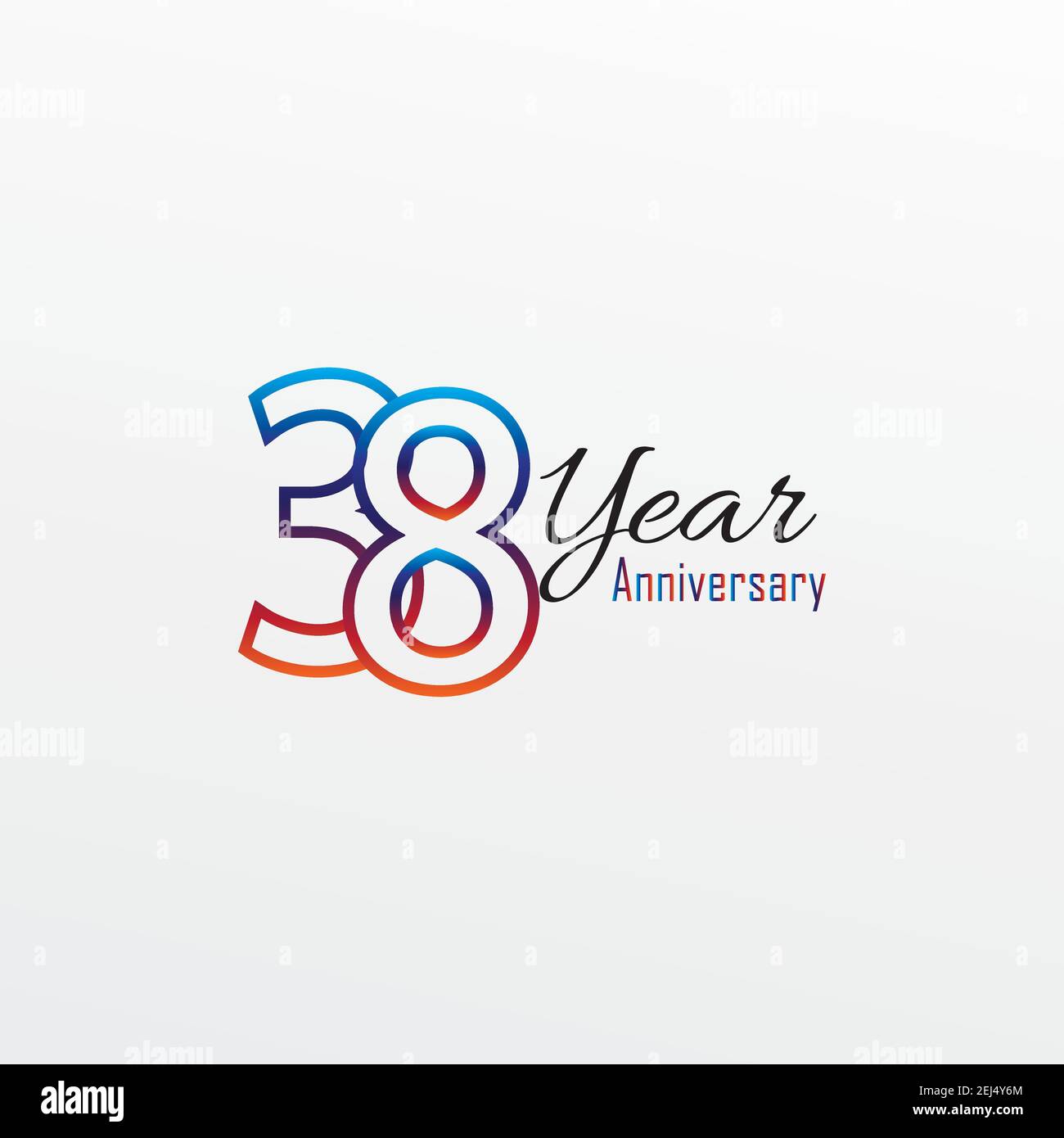 38 years anniversary celebration blue Colors Comical Design logotype ...