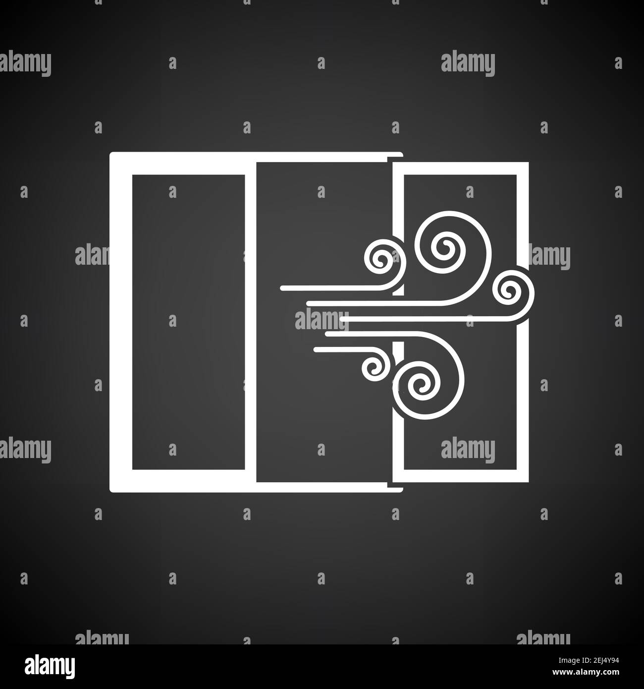 Room Ventilation Icon. White on Black Background. Vector Illustration ...