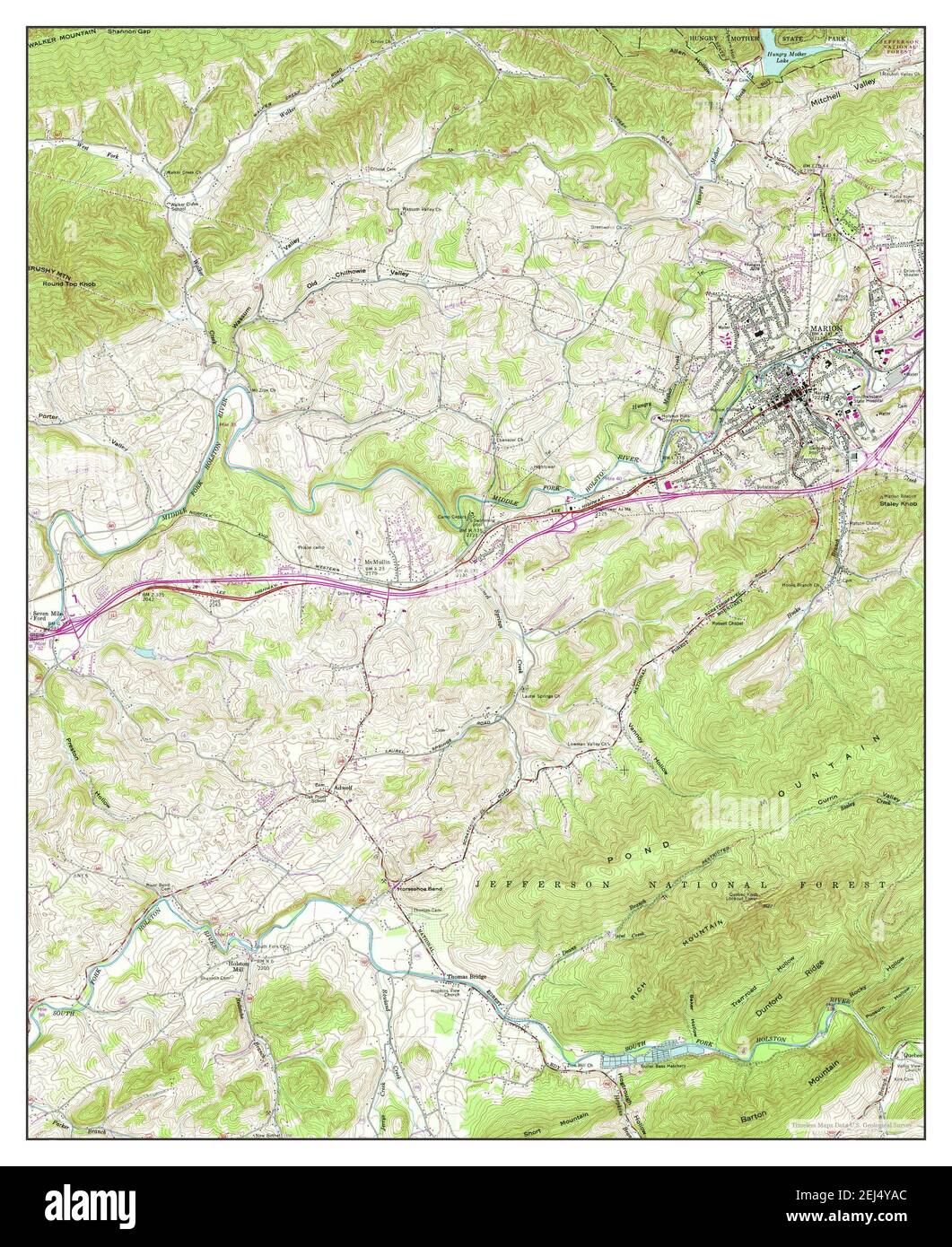Marion, Virginia, map 1958, 1:24000, United States of America by ...