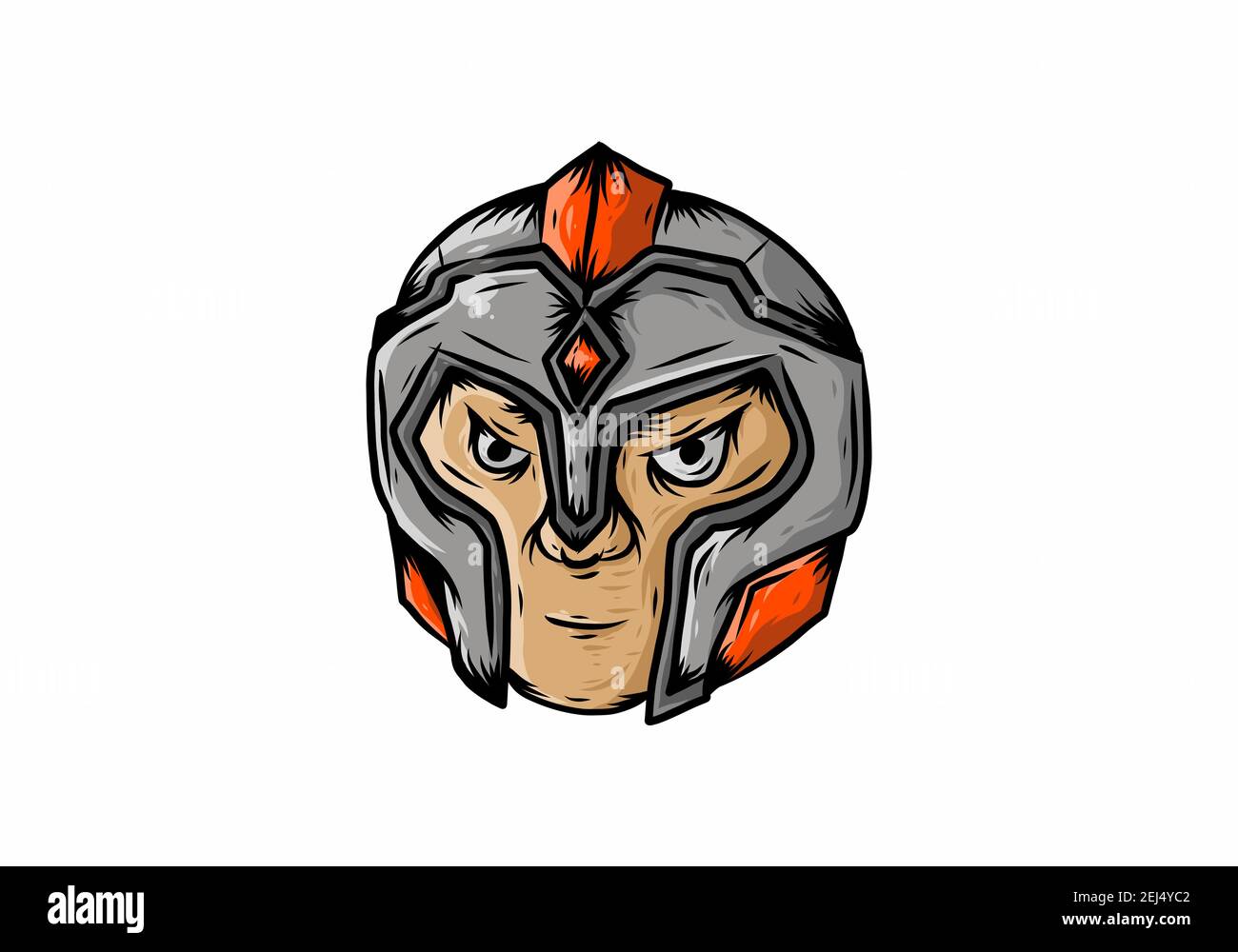 Warrior head with helm illustration drawing Stock Vector Image & Art ...