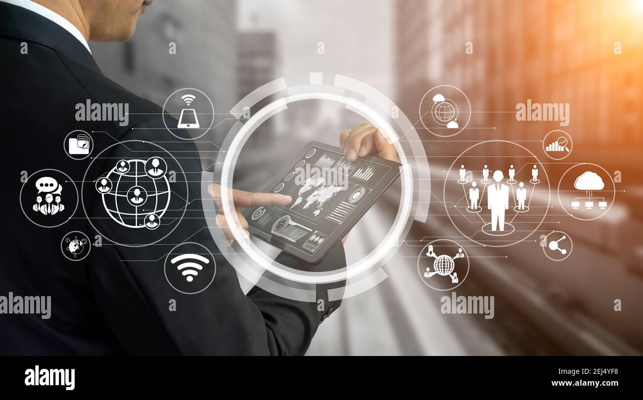 Advanced Communication And Global Internet Network Connection In Smart City Concept Of Future