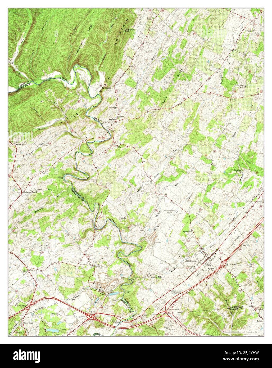 Middletown, Virginia, map 1966, 1:24000, United States of America by ...