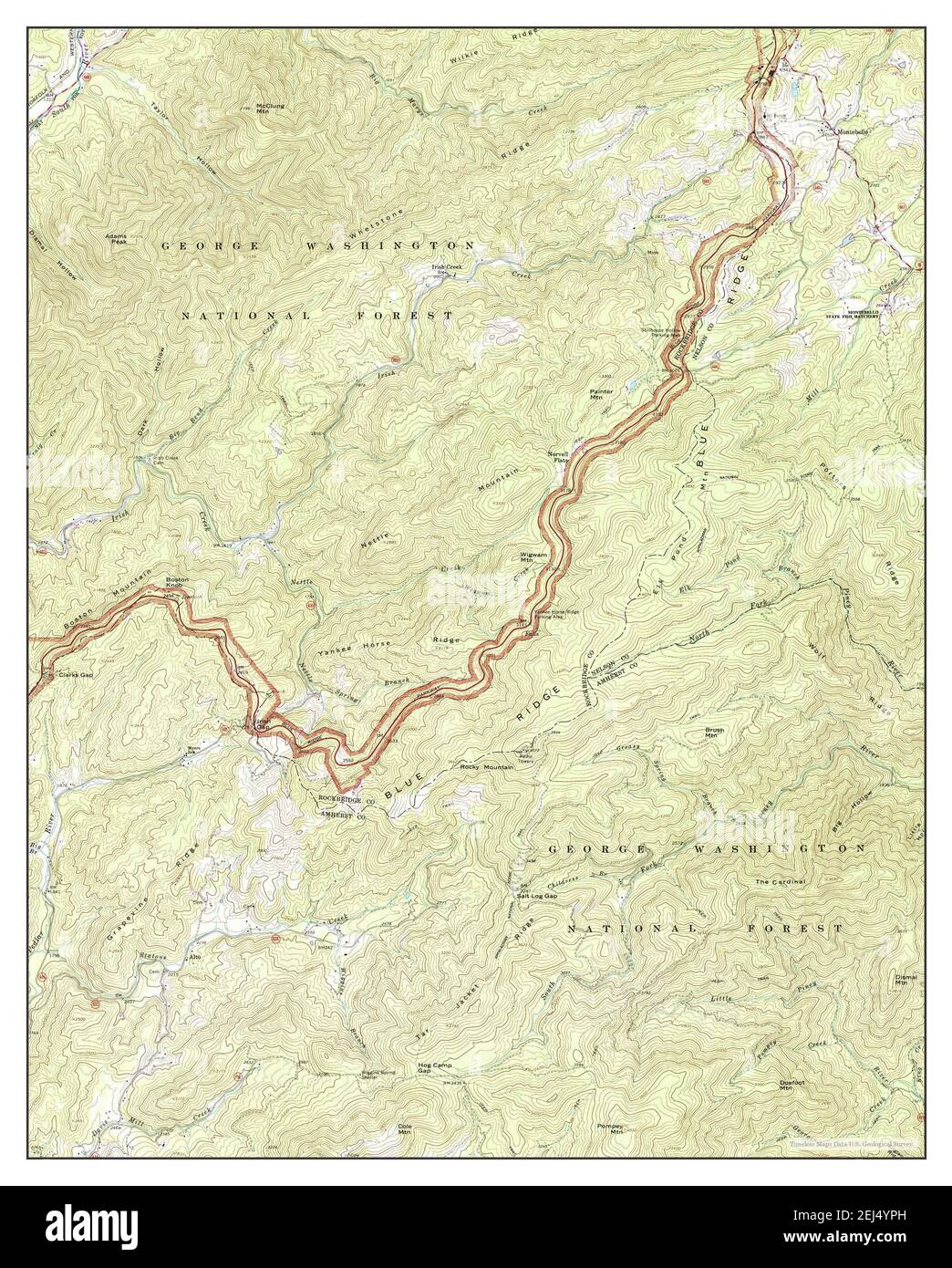 Montebello, Virginia, map 1965, 1:24000, United States of America by ...