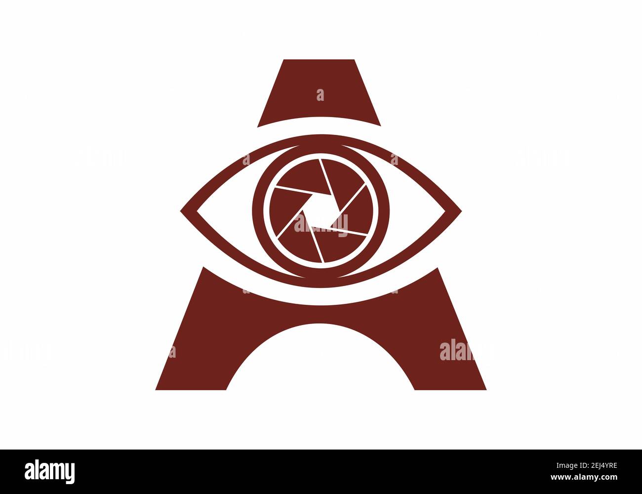 Brown A initial letter with camera eye shape Stock Vector Image & Art ...
