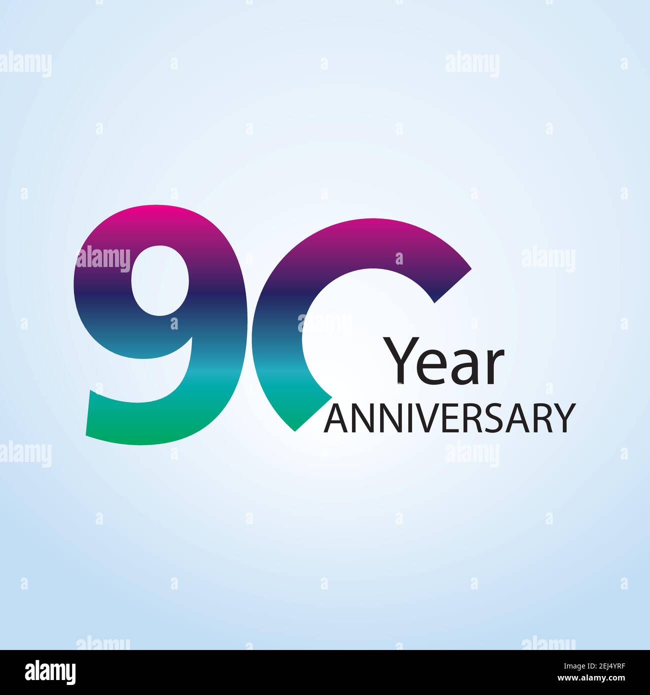90 Year Anniversary Logo Vector Template Design Illustration Stock ...