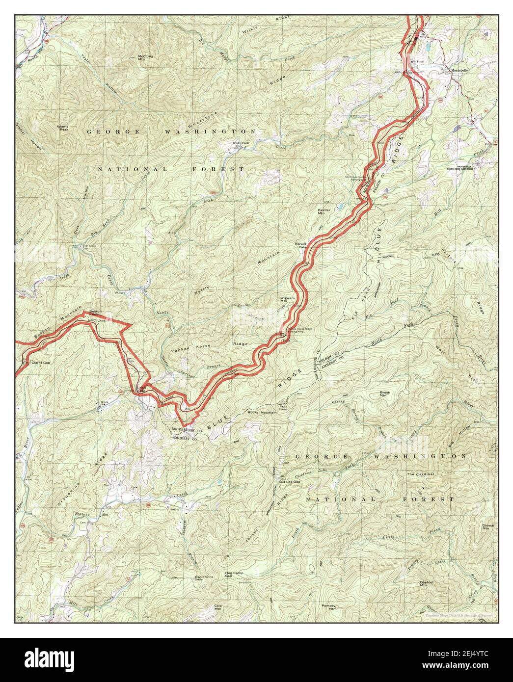 Montebello, Virginia, map 1999, 1:24000, United States of America by ...