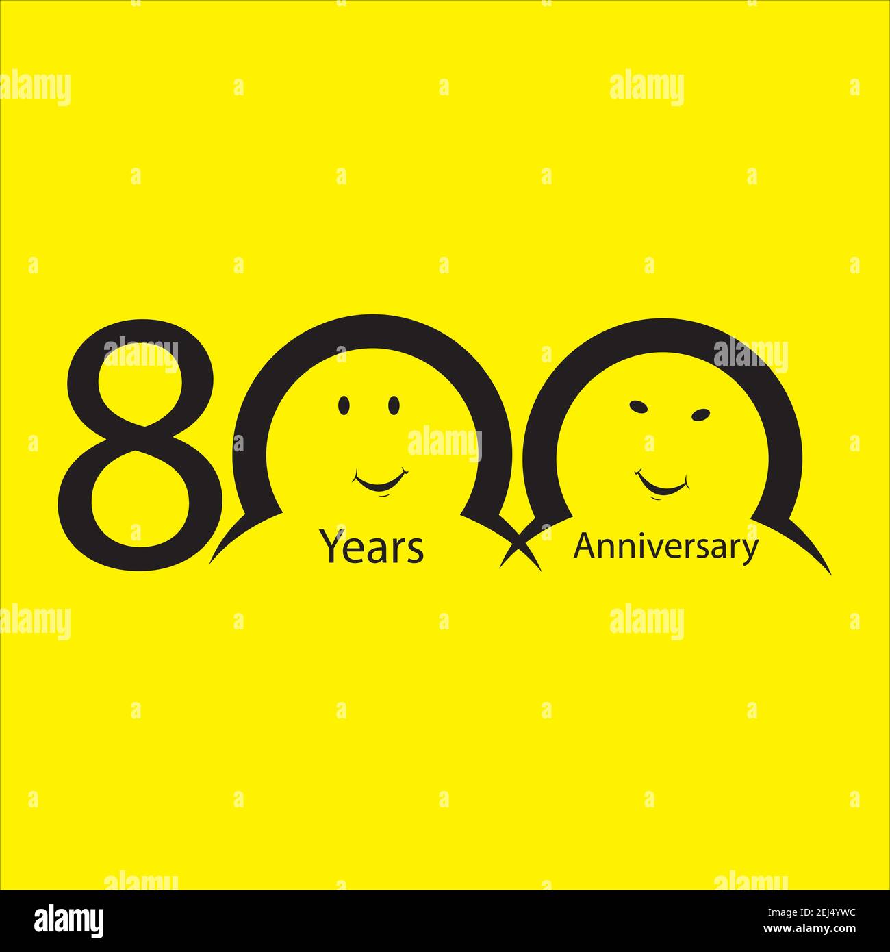 800 th anniversary numbers. years old yellow background logotype. Age ...