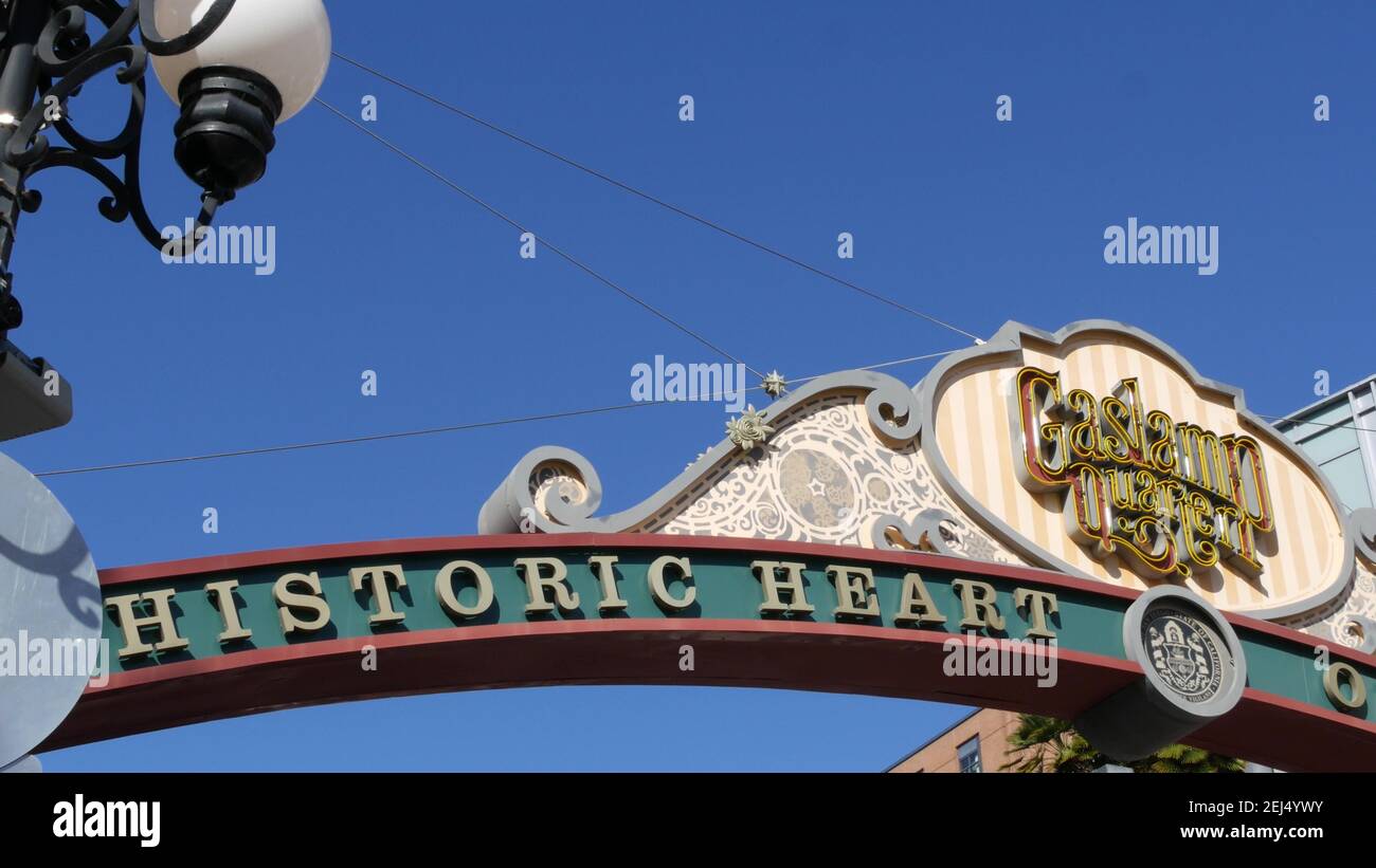 SAN DIEGO, CALIFORNIA USA - 13 FEB 2020: Gaslamp Quarter historic ...