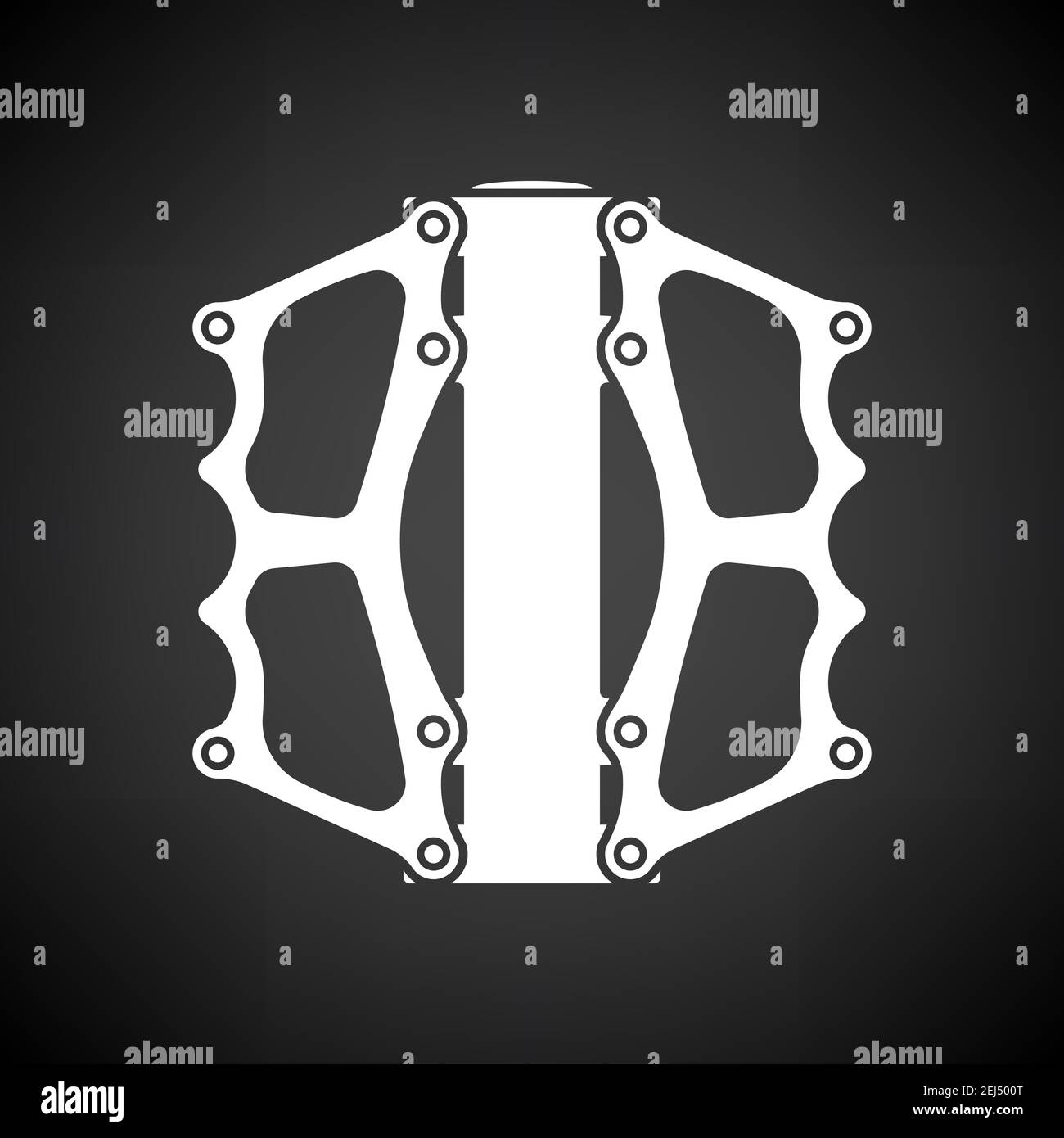 Bike Pedal Icon. White on Black Background. Vector Illustration Stock ...