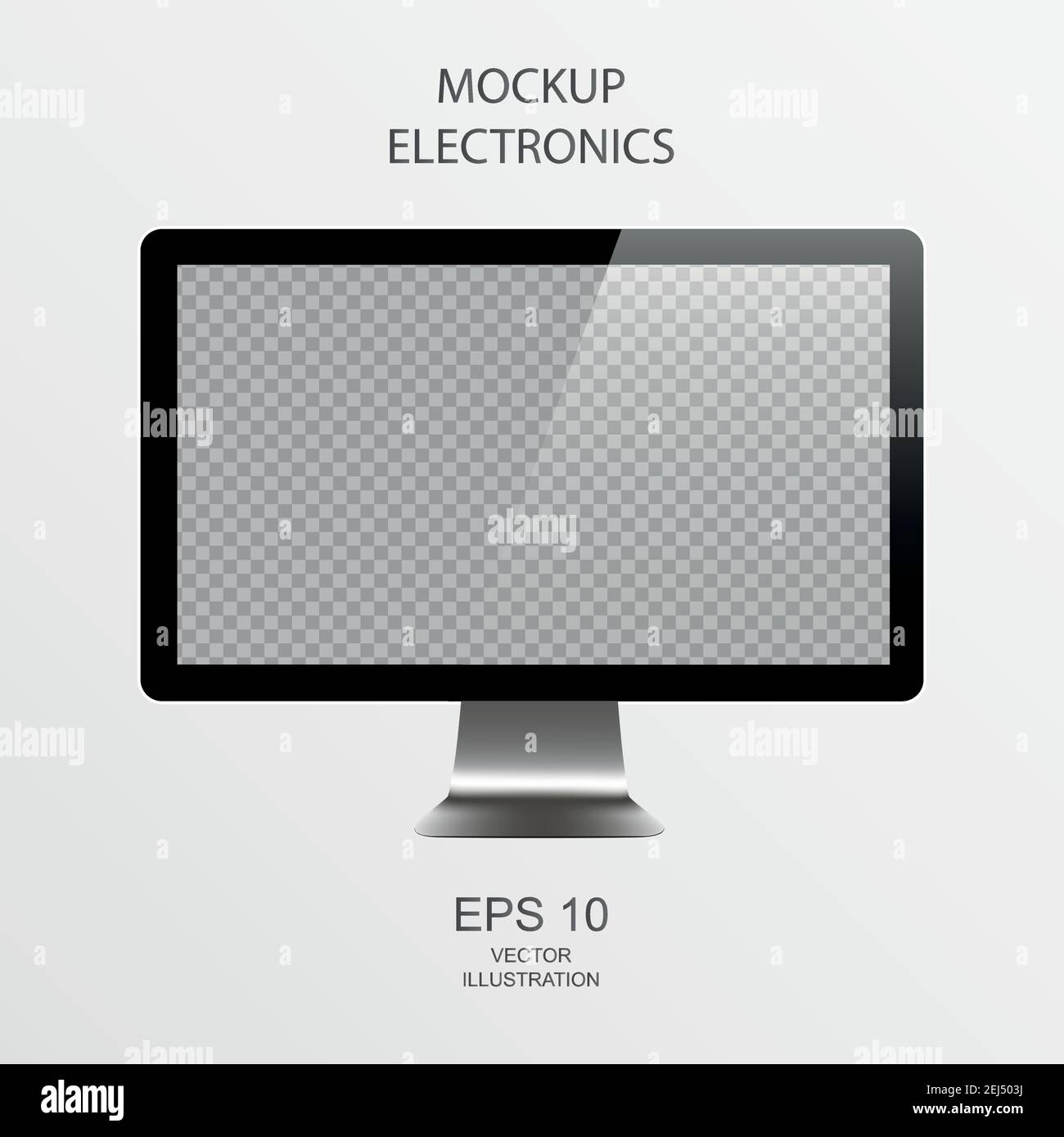 PC Monitor in Black, Silver and White with Reflection - Realistic ...