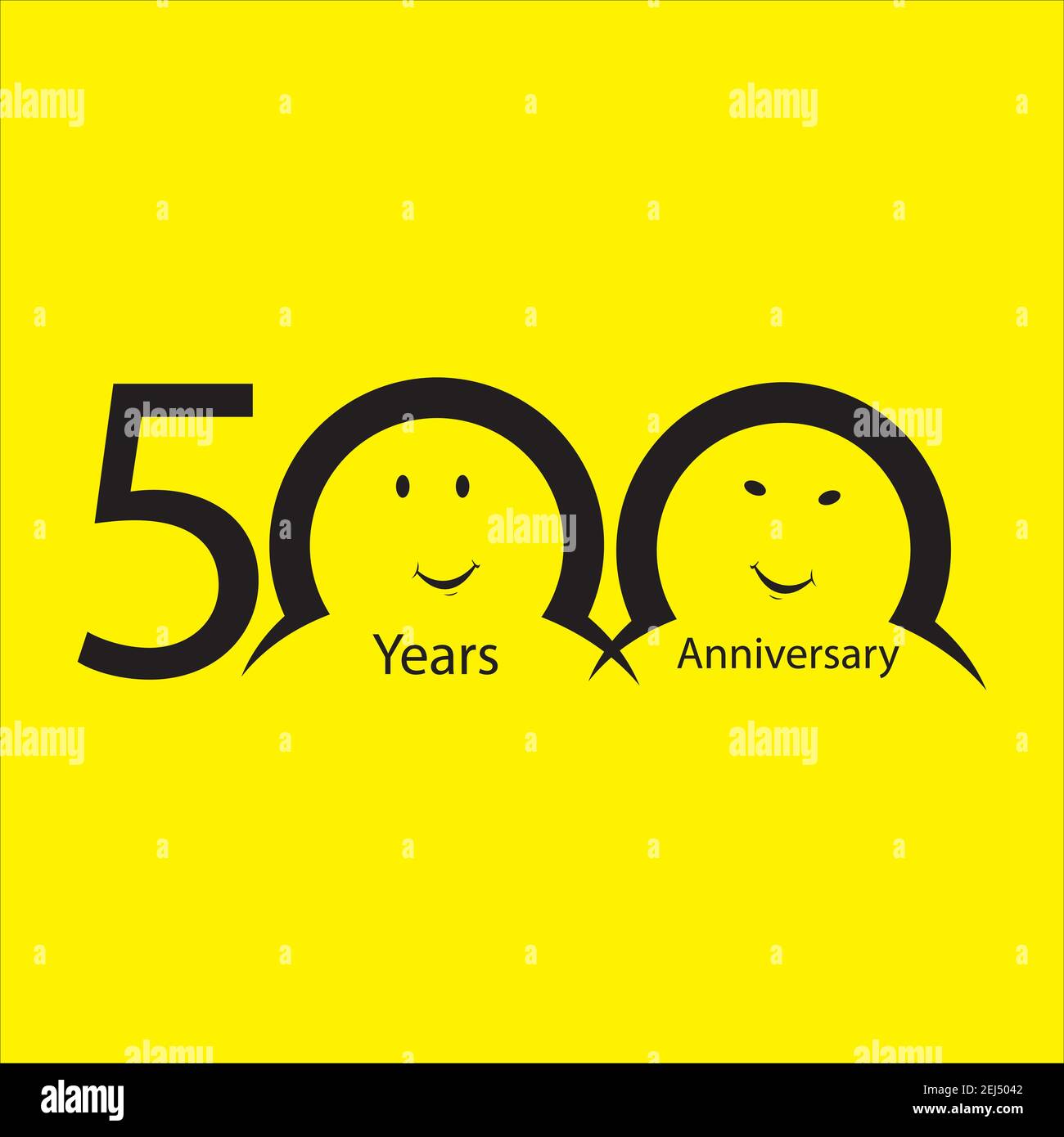 500 th anniversary numbers. years old yellow background logotype. Age ...