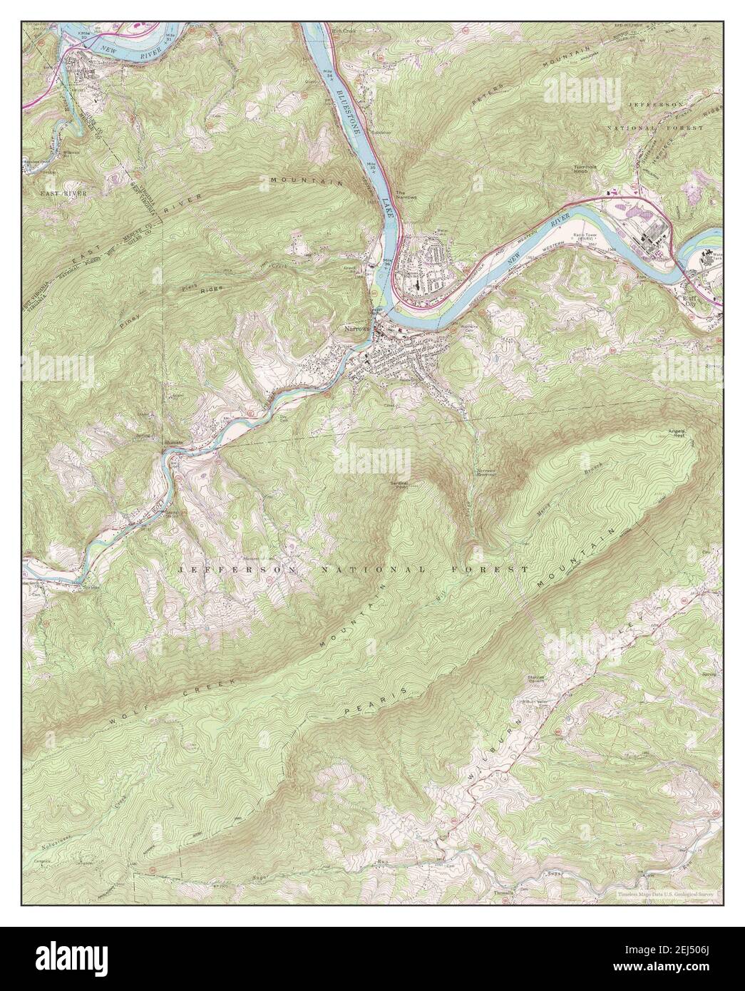 Narrows, Virginia, map 1965, 1:24000, United States of America by ...