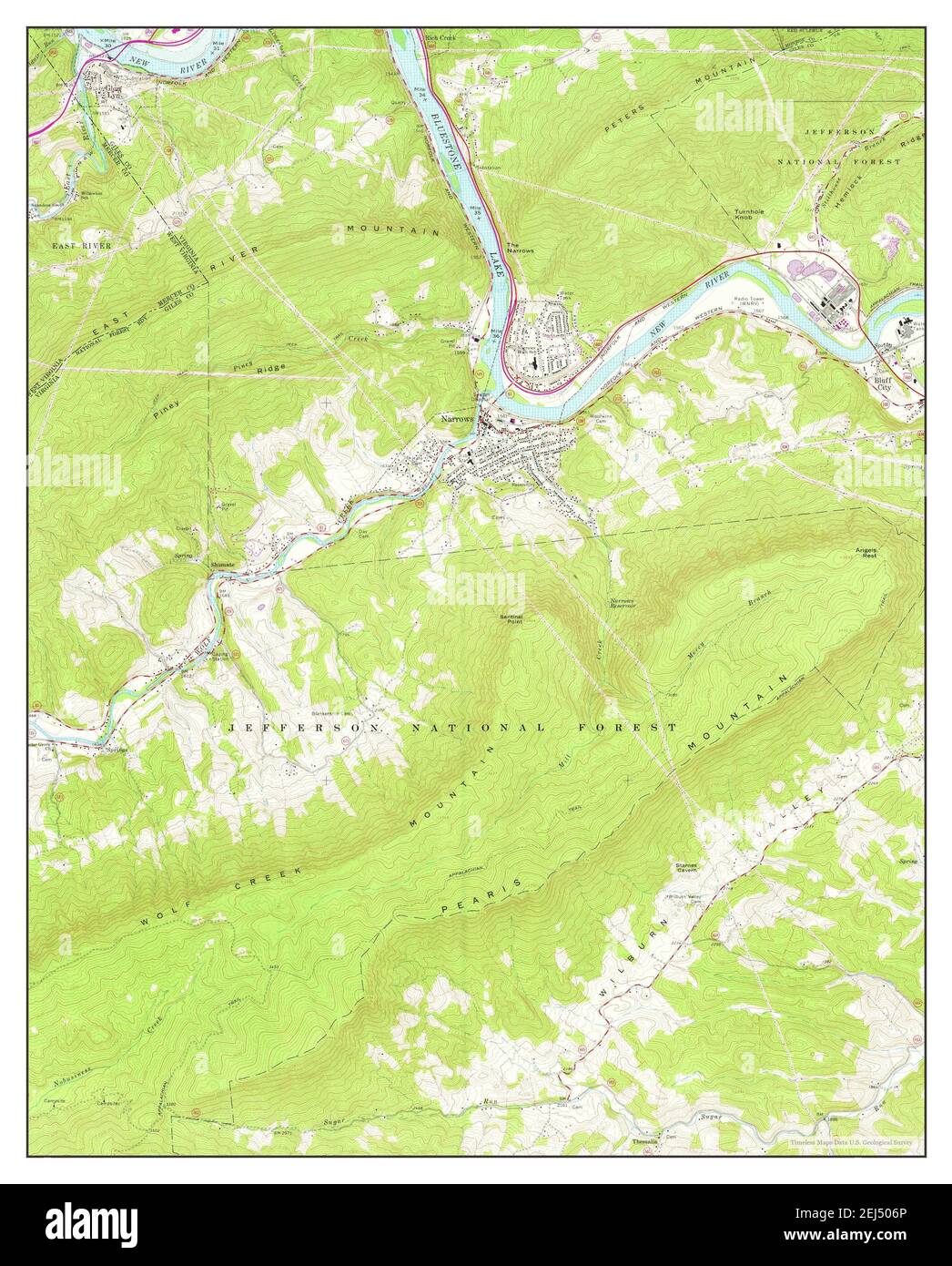 Narrows, Virginia, map 1965, 1:24000, United States of America by ...