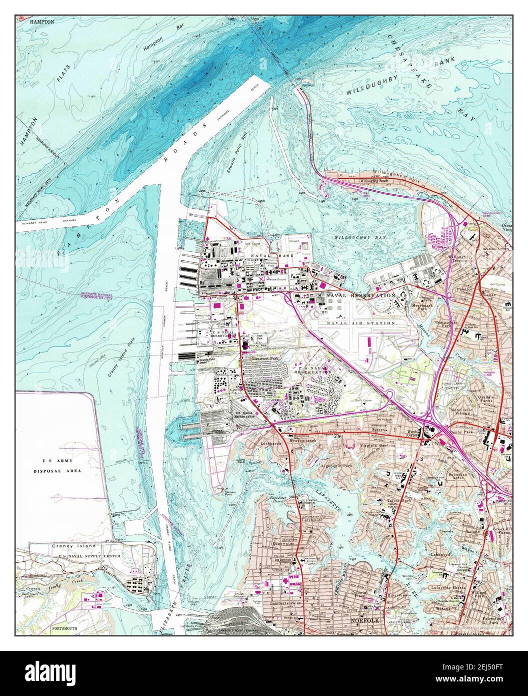 Norfolk North, Virginia, map 1965, 1:24000, United States of America by ...