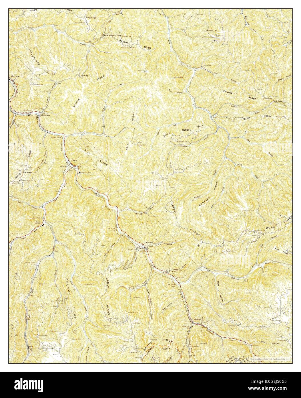 Nora, Virginia, map 1958, 1:24000, United States of America by Timeless ...