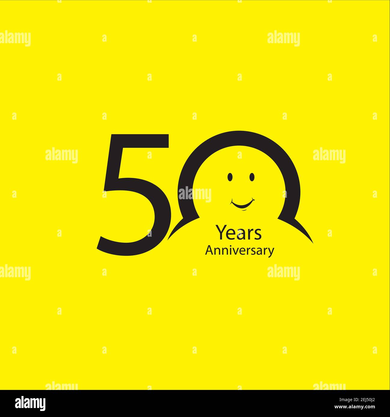 50 th anniversary numbers. years old yellow background logotype. Age ...