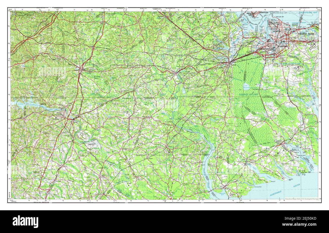 Norfolk, Virginia, map 1953, 1:250000, United States of America by ...