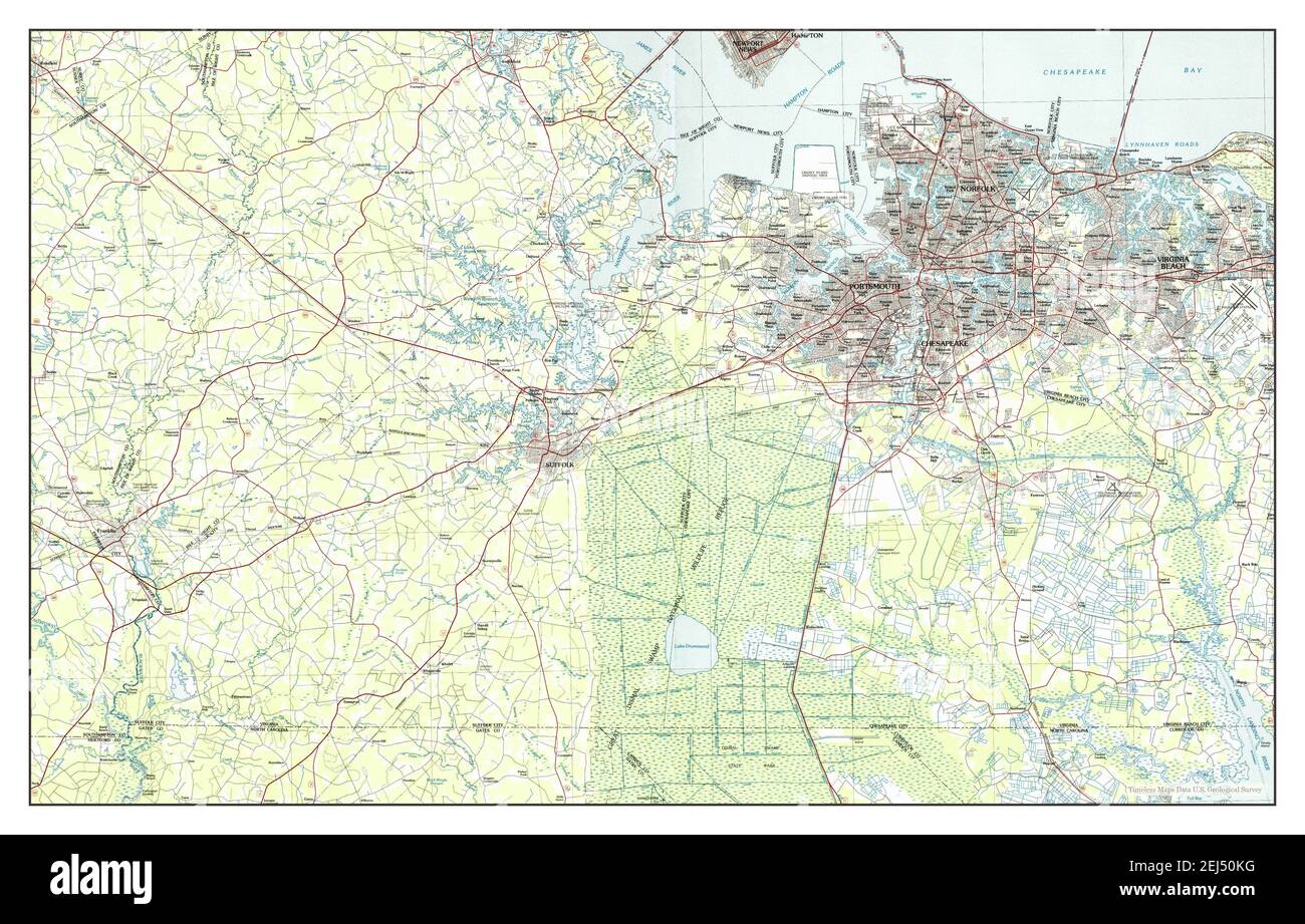 Norfolk, Virginia, map 1985, 1:100000, United States of America by ...
