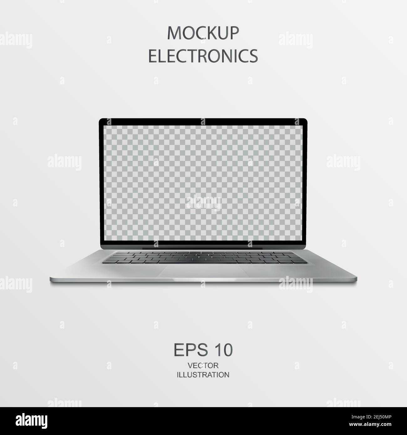 Laptop in Black, Silver and White with Reflection - Realistic Vector ...