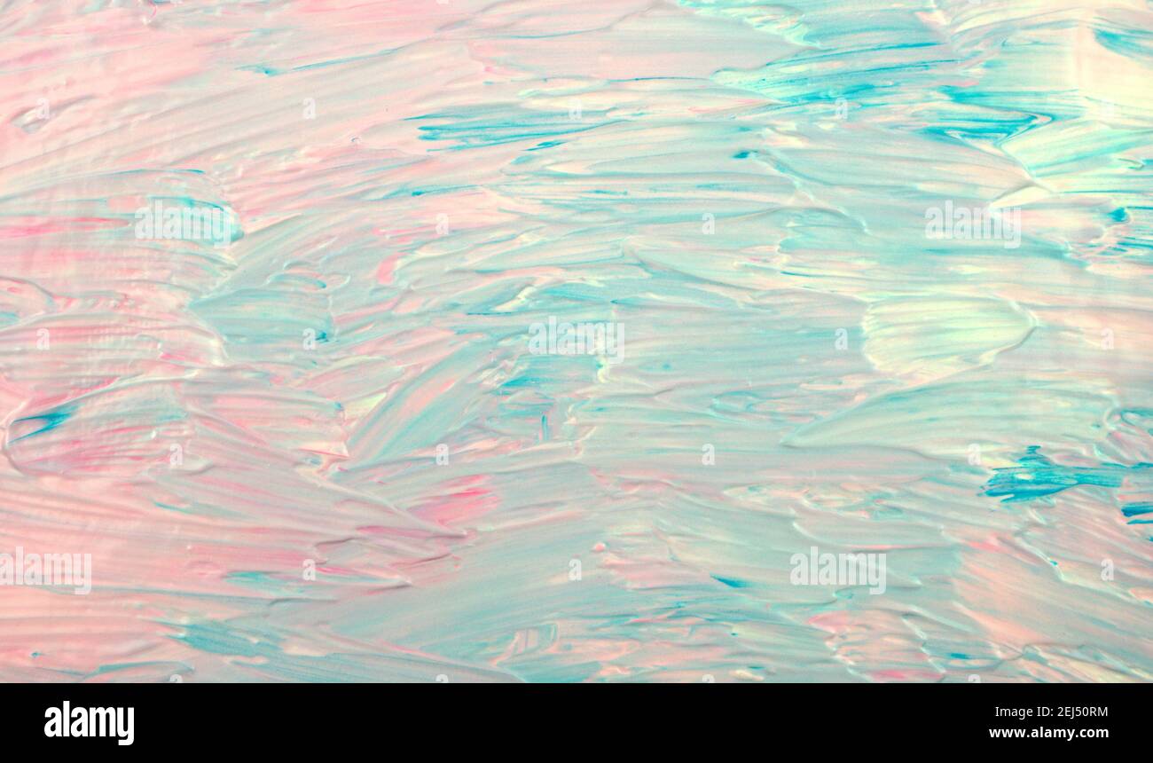 Handmade. Pink, pastel, white, light blue turquoise acrylic fluid art ...