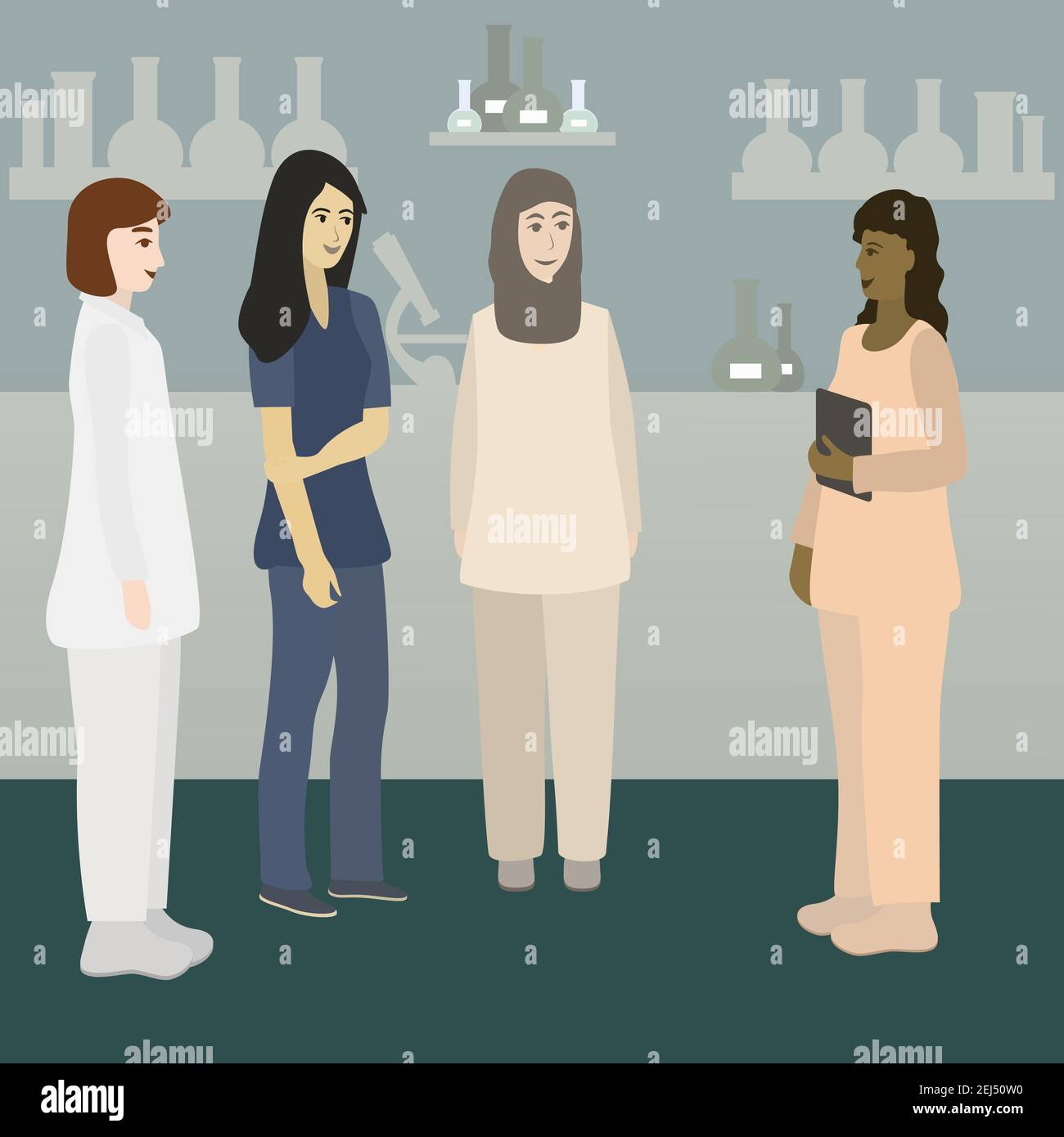 Microscope student ethnic Stock Vector Images - Alamy