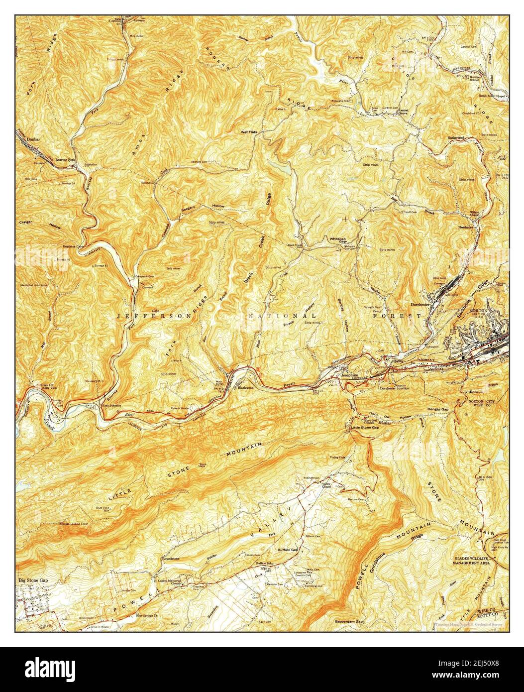Map of norton virginia hi-res stock photography and images - Alamy
