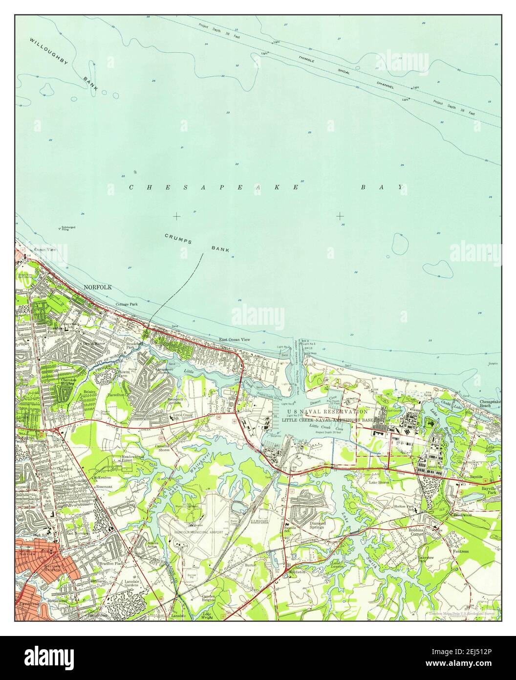 Ocean View, Virginia, map 1954, 1:24000, United States of America by ...