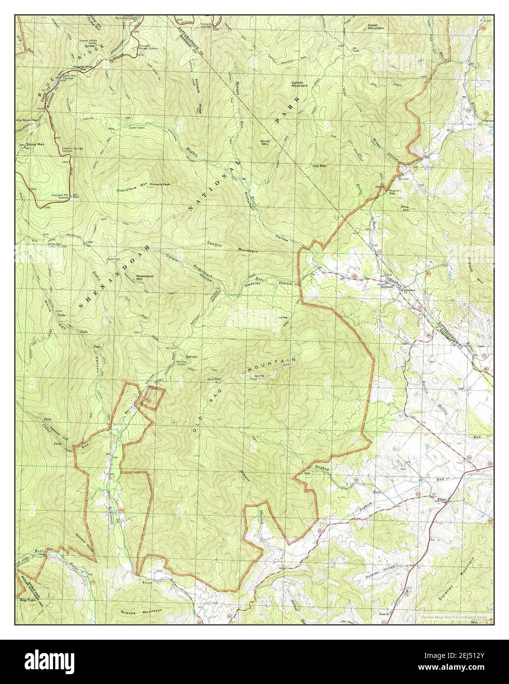 Old Rag Mountain, Virginia, map 1994, 1:24000, United States of America ...