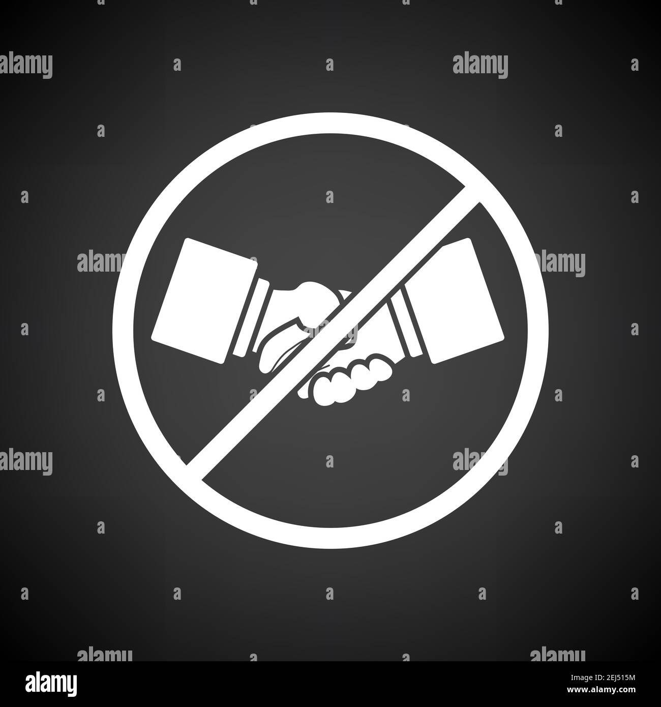 No Hand Shake Icon. White on Black Background. Vector Illustration ...